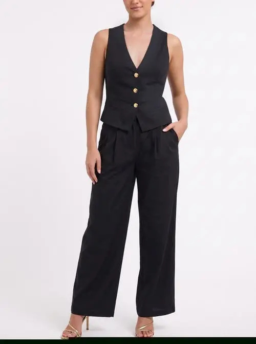 Rachel Rachel Roy Annie Peplum Jumpsuit - Black