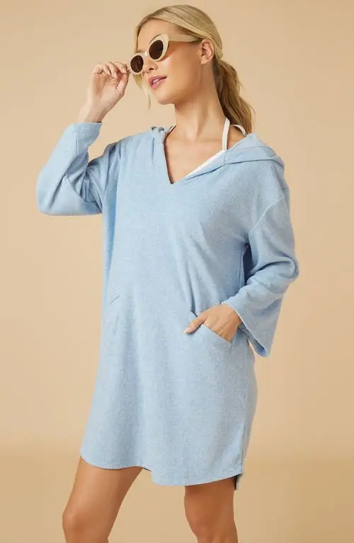 SOFTIES Terry Hooded Lounger - Heather Sky Blue