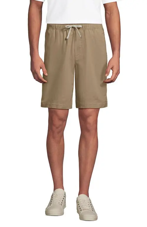 LANDS' END 9" Pull-on Deck Shorts - Desert Tan