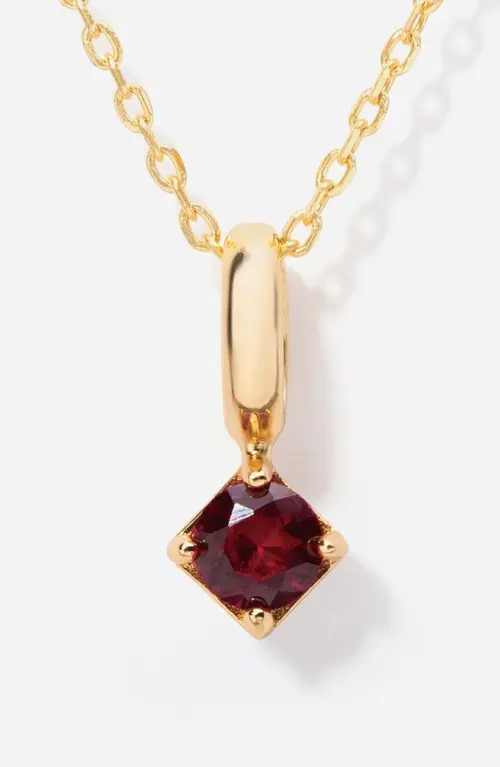 LITTLE SKY STONE Round Birthstone Necklace - Garnet/january