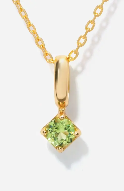 LITTLE SKY STONE Round Birthstone Necklace - Peridot/august