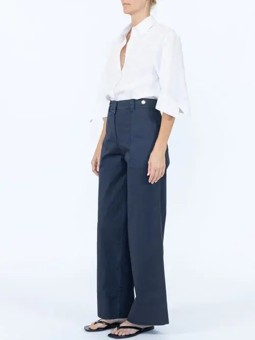 CALLAS MILANO Sailor Wide-leg Pants - Navy