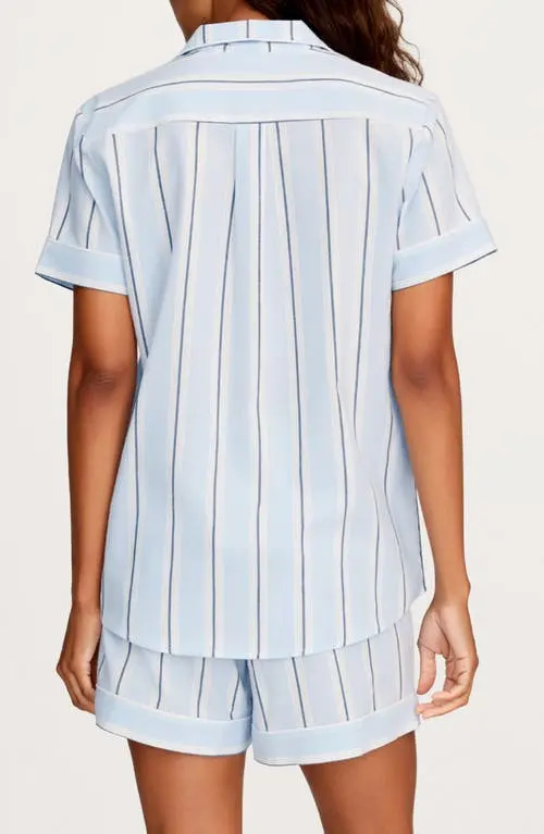 PETITE PLUME Coastal Stripe Cotton Twill Short Pajamas