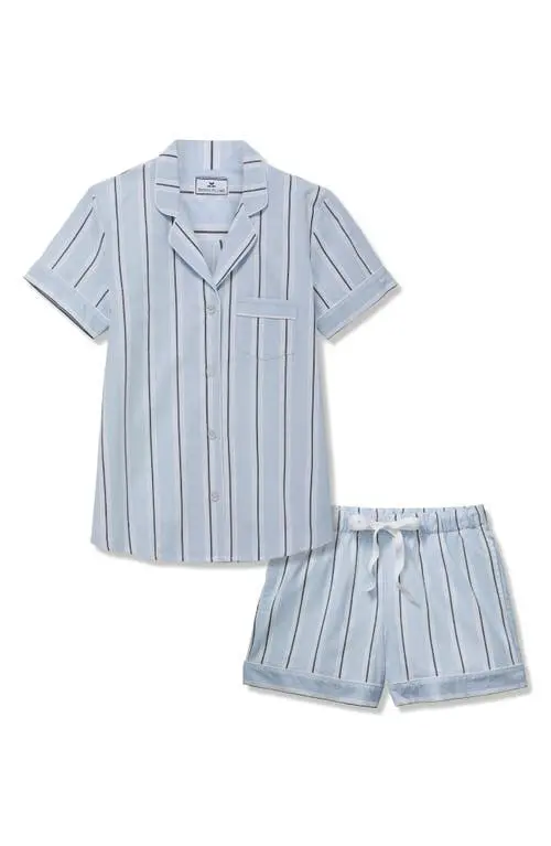 PETITE PLUME Coastal Stripe Cotton Twill Short Pajamas
