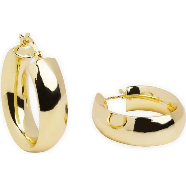 Argento Vivo Tubular Hoop Earrings - Gold