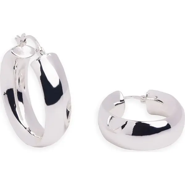 Argento Vivo Tubular Hoop Earrings - Silver