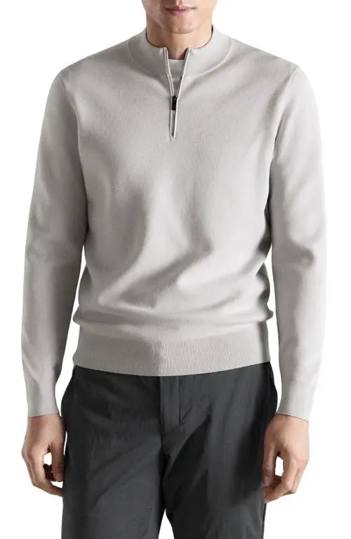 Mango Comfort Quarter Zip Sweater - Ice Grey