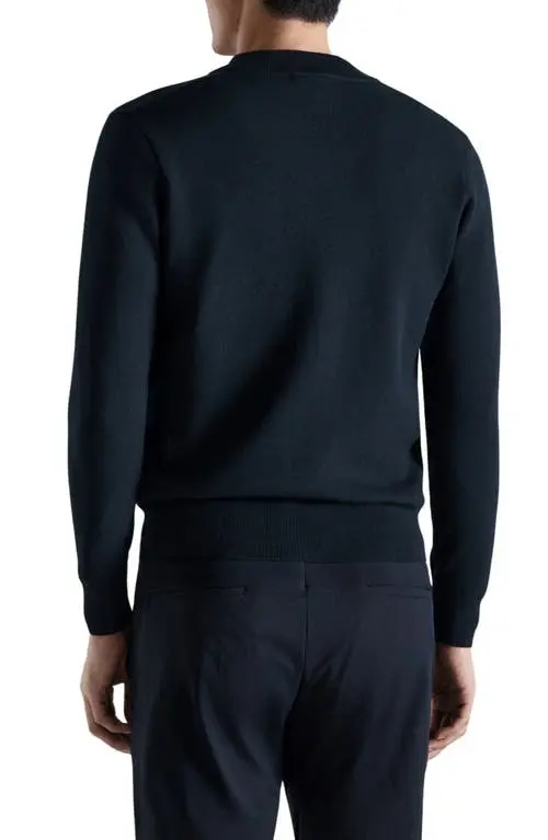 Mango Quarter Zip Sweater - Navy