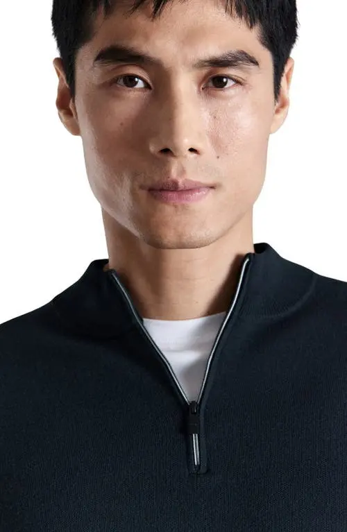 Mango Quarter Zip Sweater - Navy