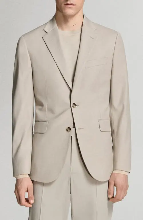 Mango Milan Slim Fit Suit Jacket - Beige