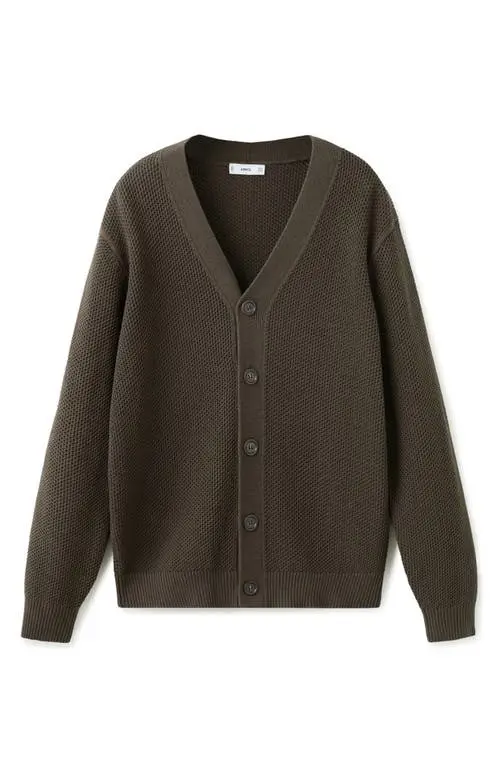 Mango Microstructure Cotton-blend Cardigan