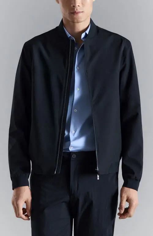 Mango Water Repellent Bomber Jacket - Navy