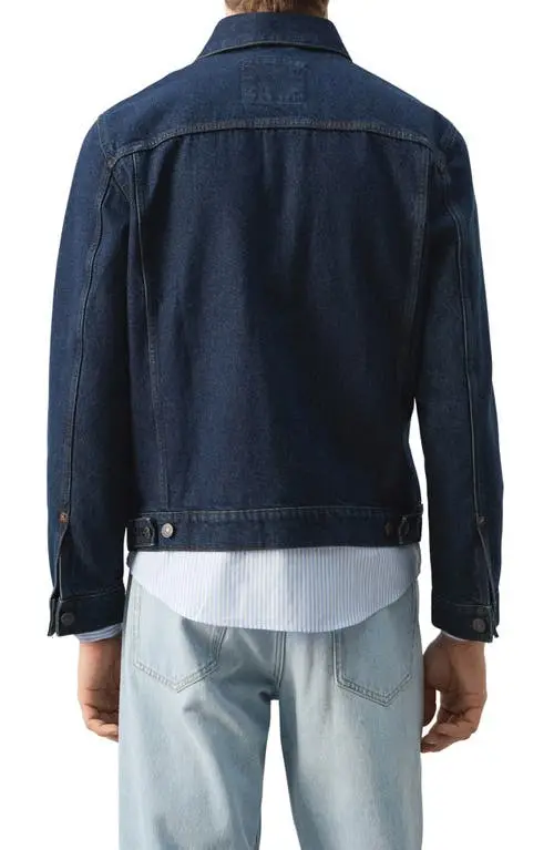 Mango Cotton Denim Trucker Jacket - Open Blue