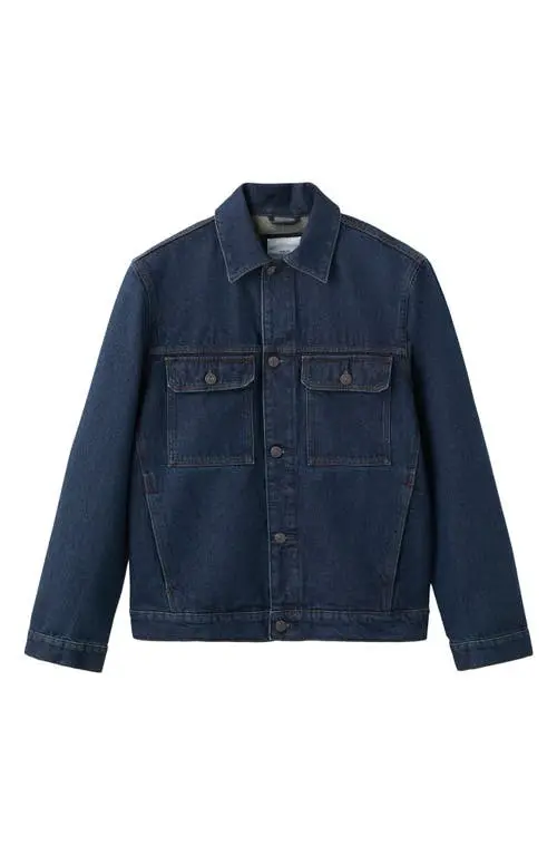 Mango Cotton Denim Trucker Jacket - Open Blue