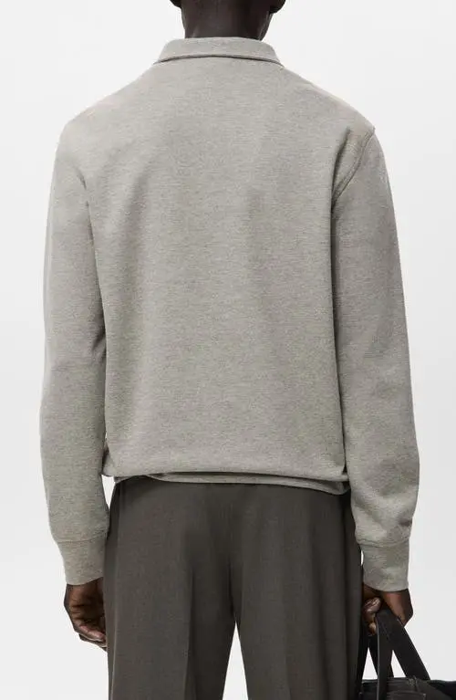 Mango Regular Fit Quarter Zip Pullover - Greige