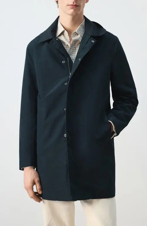 Mango Water Repellent Parka With Removable Hood - Navy