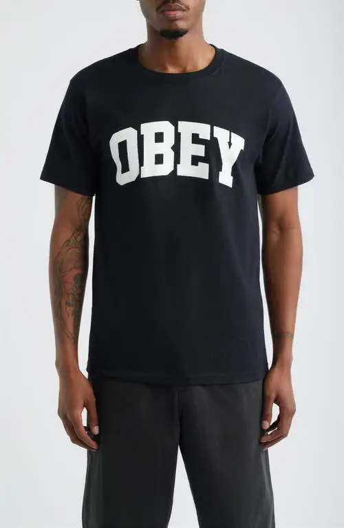 Obey Collegiate Graphic T-shirt - Black