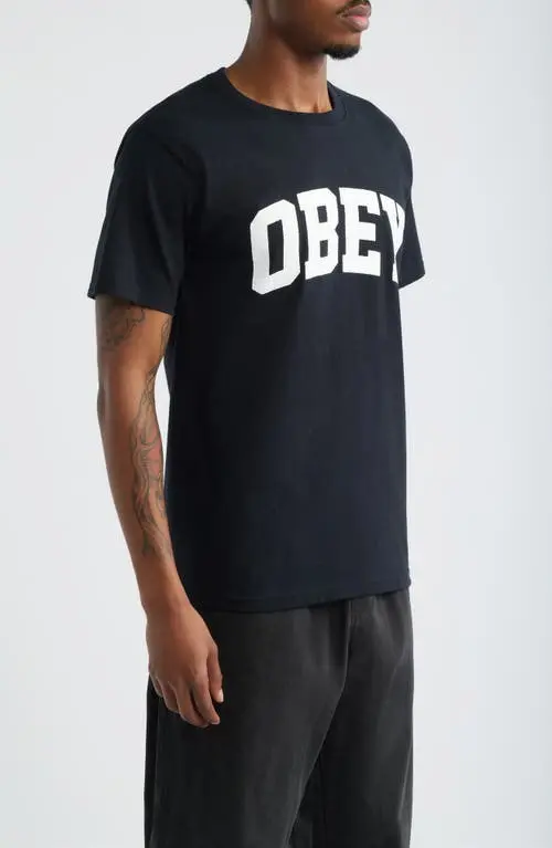 Obey Collegiate Graphic T-shirt - Black