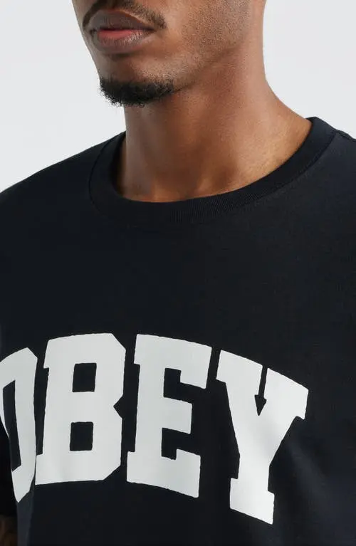 Obey Collegiate Graphic T-shirt - Black