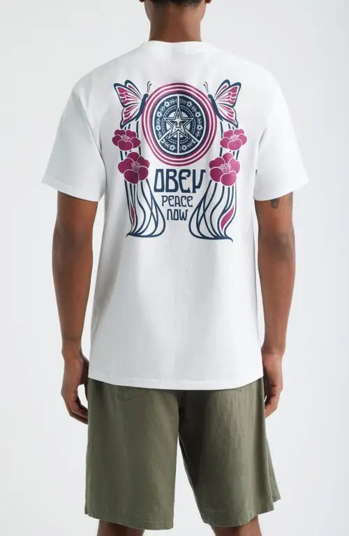 Obey Peace Now Butterflies Graphic T-shirt