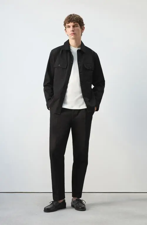 Mango Pleated Straight-leg Trousers - Black