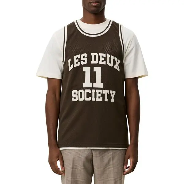LES DEUX Silas Mesh Tank - Turkish Coffee Brown