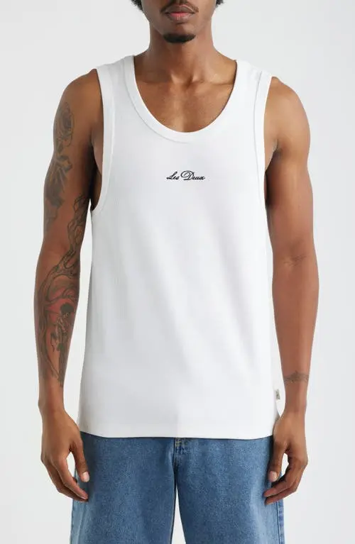 LES DEUX Arthur Logo Embroidered Rib Tank