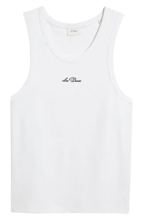 LES DEUX Arthur Logo Embroidered Rib Tank