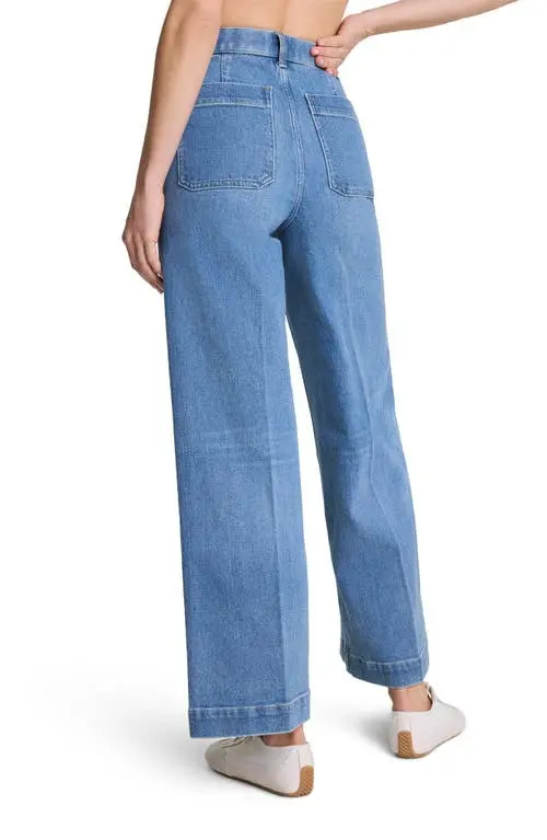 Spanx Authentic 360 Patch Pocket Crop Wide Leg Jeans - Elysian
