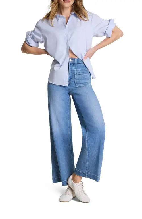 Spanx Authentic 360 Patch Pocket Crop Wide Leg Jeans - Elysian