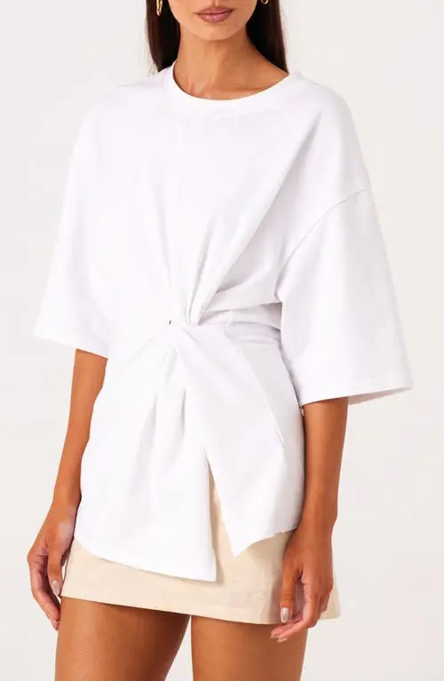 SNDYS. Zaira Twisted Side Knot Stretch Cotton T-shirt