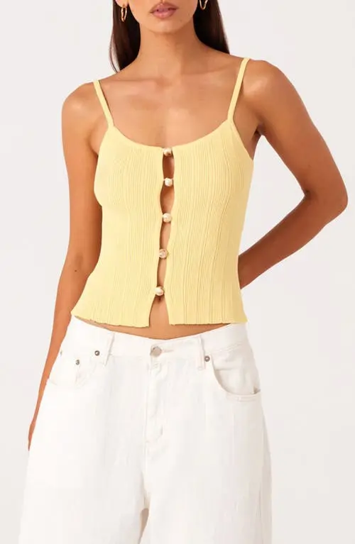 SNDYS Odessa Bead Lined Rib Camisole - Pollen