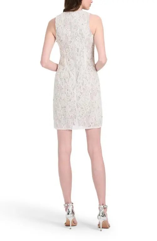 EMILY SHALANT Crystal Detail Lace Shift Dress