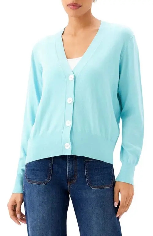 Karen Kane V-neck Cardigan - Aqua