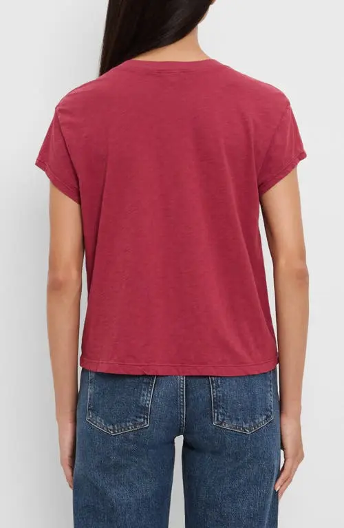 Michael Stars Grayson Cropped Crewneck T-shirt - Claret