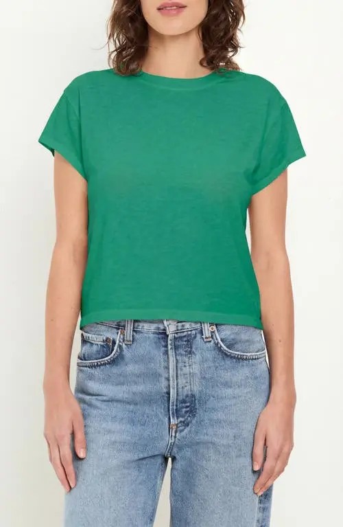 Michael Stars Grayson Cropped Crewneck T-shirt - Maldives Green