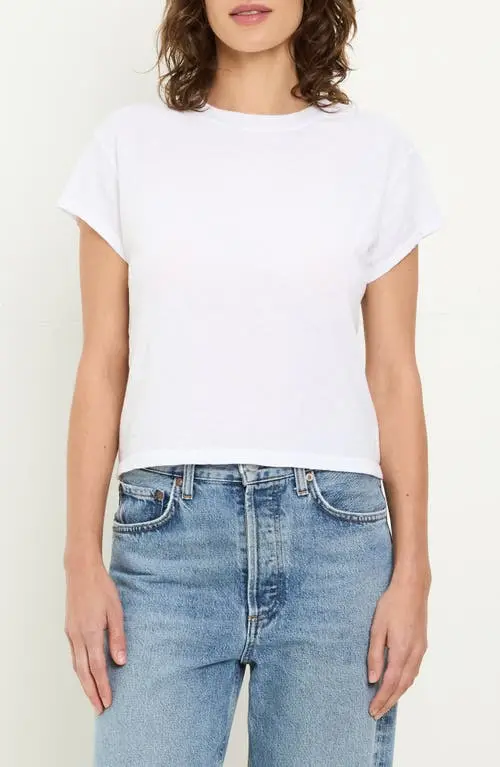 Michael Stars Grayson Cropped Crewneck T-shirt - White