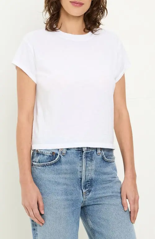 Michael Stars Grayson Cropped Crewneck T-shirt - White