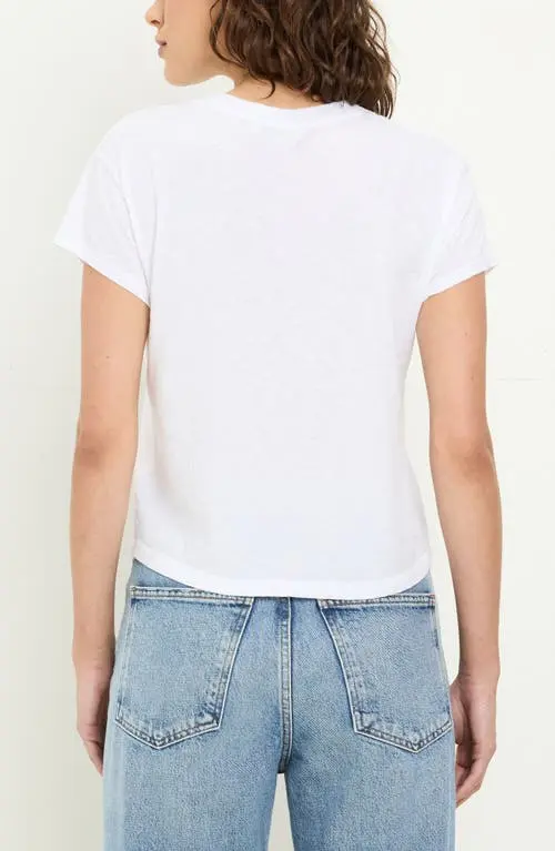 Michael Stars Grayson Cropped Crewneck T-shirt - White