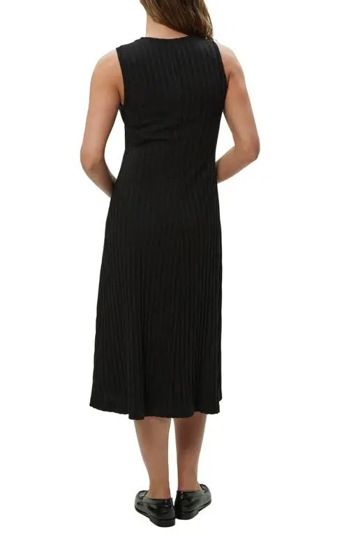 Michael Stars Sofia Wide Rib Sleeveless Knit Midi Dress - Black