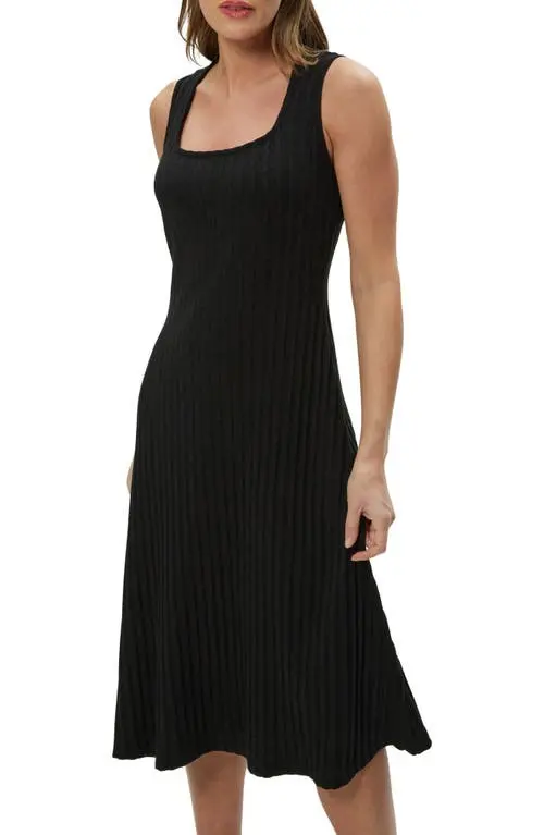 Michael Stars Sofia Wide Rib Sleeveless Knit Midi Dress - Black