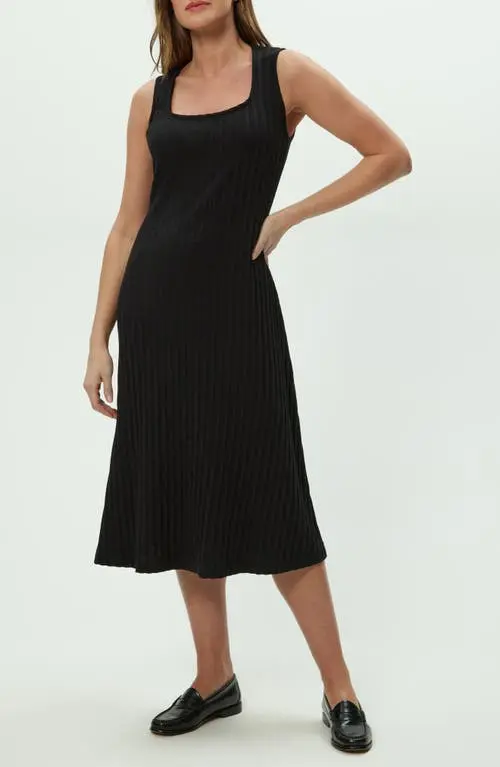 Michael Stars Sofia Wide Rib Sleeveless Knit Midi Dress - Black