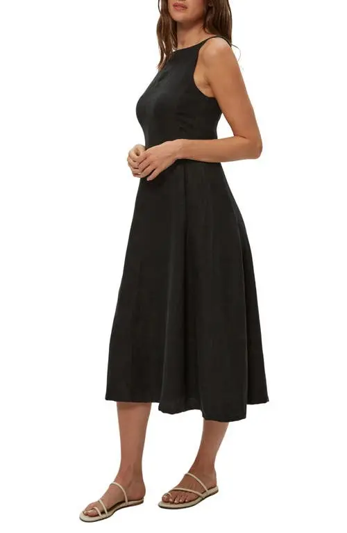 Michael Stars Palmira Fit & Flare Linen Blend Midi Dress