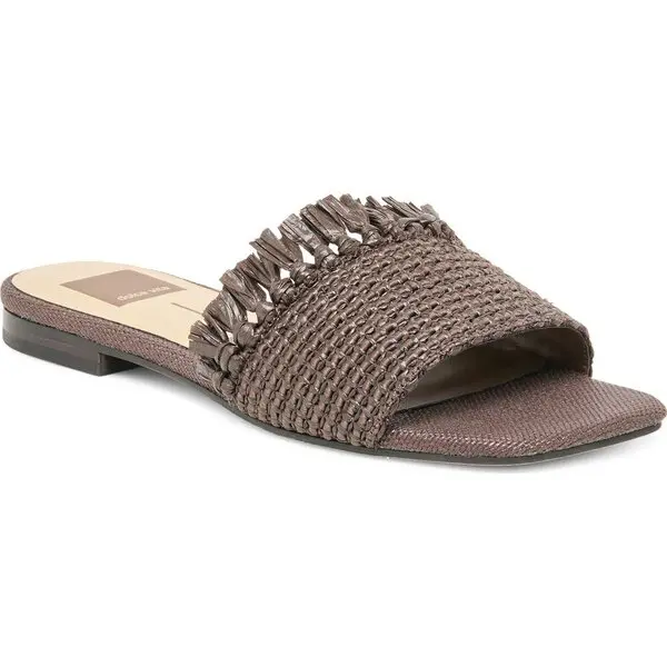 Dolce Vita Lenya Slide Sandal - Chocolate Raffia