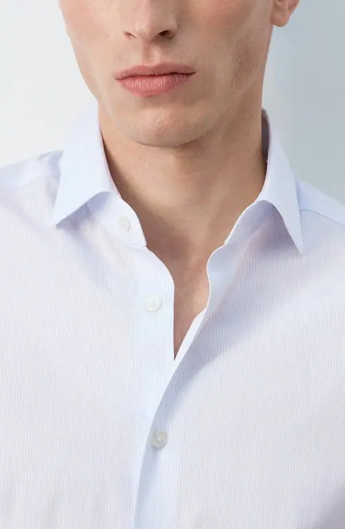 Mango Slim Fit Stripe Cotton Button-up Shirt