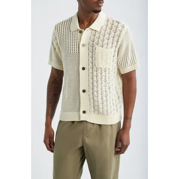 Obey Preston Short Sleeve Cardigan - Natural