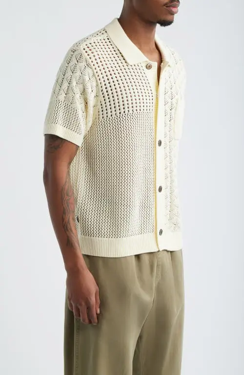 Obey Preston Short Sleeve Cardigan - Natural