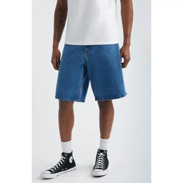 Obey Bigwig Baggy Denim Shorts - Light Indigo