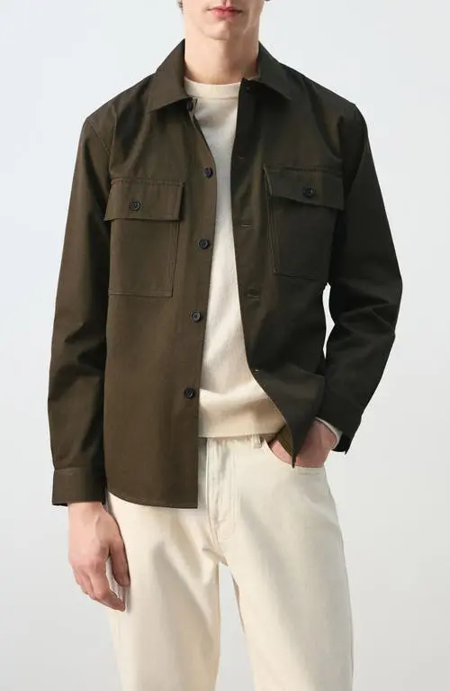Mango Cotton Overshirt - Brown