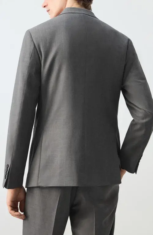 Mango Ricardo Regular Fit Double Breasted Jacket - Grey